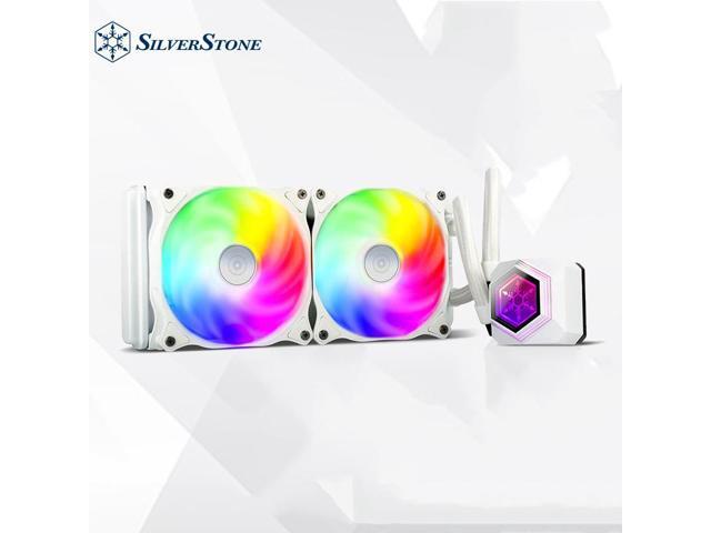SilverStone PF240-ARGB White AIO CPU Liquid Cooling/ARGB/Dual 120mm PWM ...
