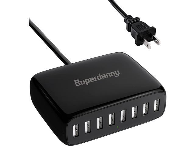 SUPERDANNY USB Charger Station 8-Port Desktop Charging Station ...