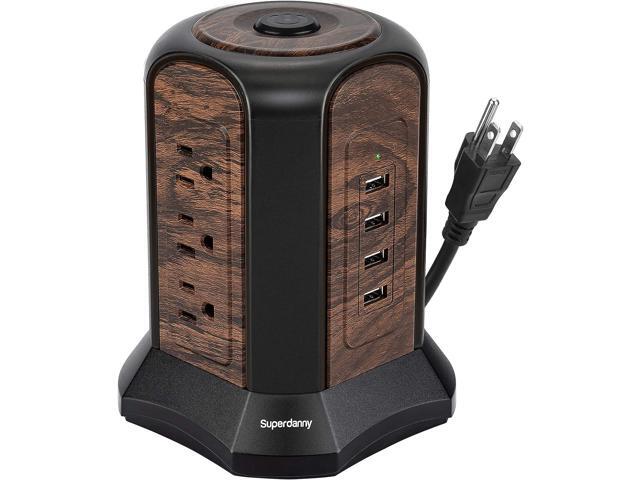 SUPERDANNY Power Strip Tower Surge Protector Desktop Charging Station ...
