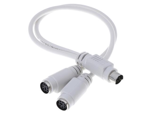 Motherboard PS2 PS/2 Splitter Adapter Cable 6Pin Mini Din Male to 2 ...