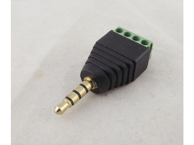OIAGLH 10pcs 3.5mm 1/8Stereo 4 Pole Male Plug To AV Screw Video Balun ...
