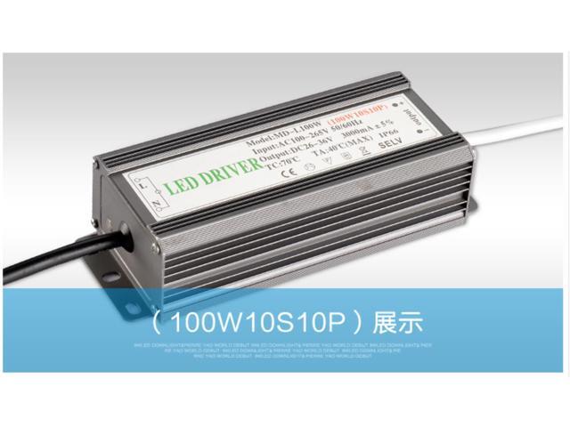 100W 10 series 10 parallel Waterproof Integrated LED Bulb Driver Power ...