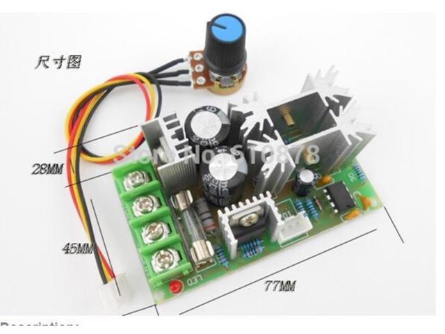 10pcs/lot, 20A DC Dual Power & Dual Motor Design PWM DC 10V 24V 36V 48V ...