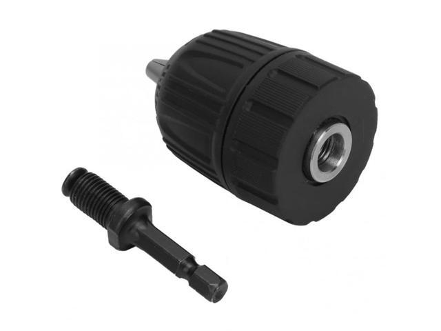 Keyless Drill Chuck 0.8-10mm 3/8-24UNF + 1/4 Inch Hex Shank Extension ...