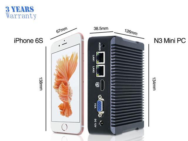 Fanless Mini PC,Intel Celeron N3160 Quad Core Dual Lan Mini Cmputer ...
