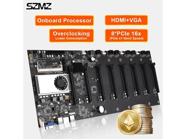 BTC-37 ETC Miner Mobo Mining Motherboard Integrated 8GPU Slot DDR3 ...