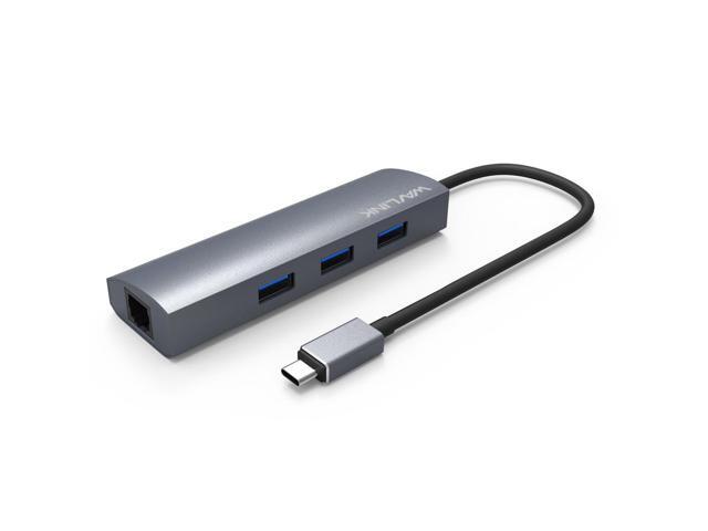 USB C to 3 Port USB 3.0 Hub with Gigabit Ethernet Adapter, Aluminum ...