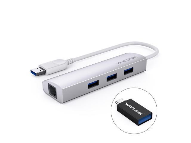 USB 3.0 3 Ports Hub with Gigabit Ethernet Adapter, Unibody Aluminum ...
