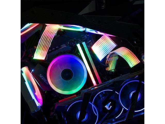 Addressable RGB Power Extension Cable ATX 24Pin PSU Cable 18AWG White ...