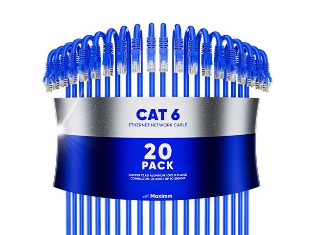 Maximm Cat 6 Ethernet Cable 1.5 ft (20-Pack) - High-Speed LAN Cable ...