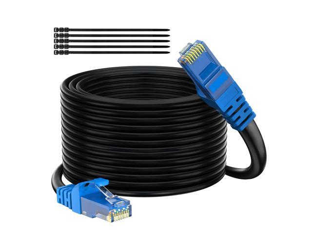Adoreen Cat 6 Outdoor Ethernet Cable 250 Ft Black, High Speed Heavy ...