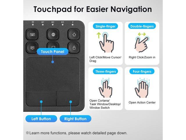 SANWA Multi Device Bluetooth Keyboard with Touchpad, Rechargeable Keypad with Trackpad for ...