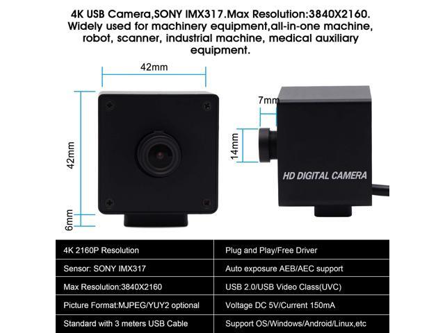 IEights 4K USB Camera with Metal Case HD Video Audio Webcam High Speed ...