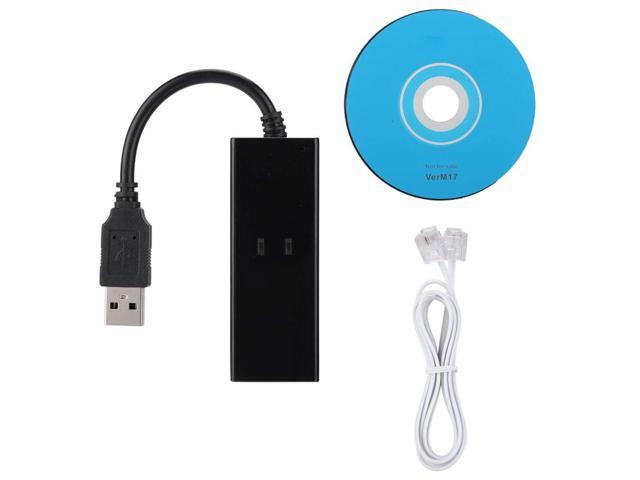56K USB Modem External RJ11 to USB Adapter, V.92 Dial Up Fax Modem ...