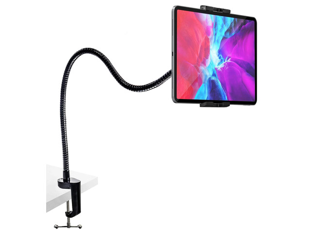 woleyi Gooseneck Tablet Holder, Heavy Duty Desk/Bed Phone iPad Stand ...