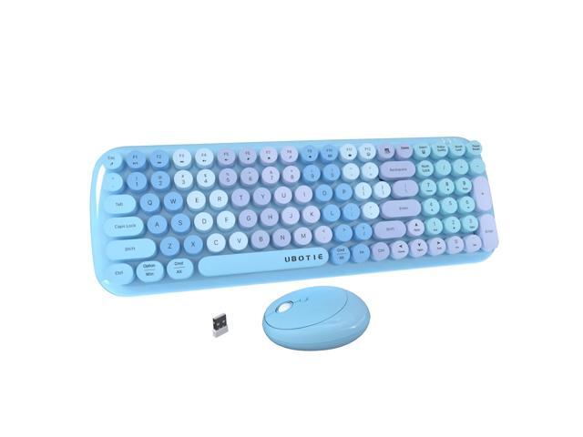 Wireless Keyboards and Mouse Combos, UBOTIE Colorful Gradient Rainbow ...