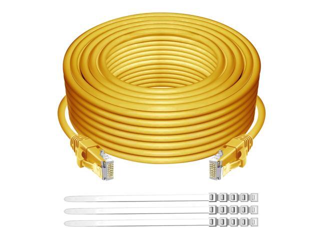 Adoreen Cat 6 Ethernet Cable 250 Ft-Yellow, Outdoor & Indoor Snagless ...
