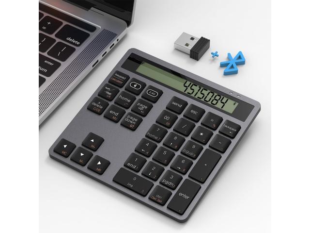 Bluetooth/2.4G Wireless Number Pad with Calculator - Wireless Numeric ...