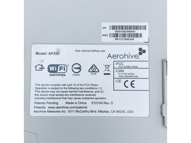 Refurbished: Aerohive AP550 Indoor 802.11ac Dual-Radio 4x4:4 MIMO ...