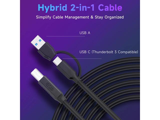 Powered USB Hub, RSHTECH RGB 7 Ports USB 3.0/USB C Hub with 14 Mode RGB ...