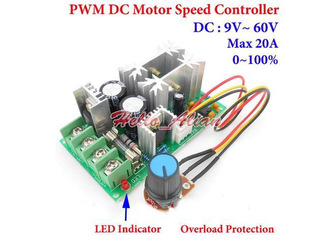 DC 9V-60V 12V 18V 24V 36V 48V 20A PWM DC Motor Speed Controllor ...