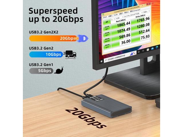 MAIWO M.2 NVMe Cloner Dual-Bay NVMe Docking Station USB C to NVMe SSD ...