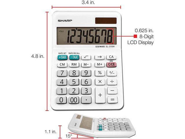 Sharp EL-310WB Mini Desktop Calculator 8-Digit LCD EL310WB - Newegg.com