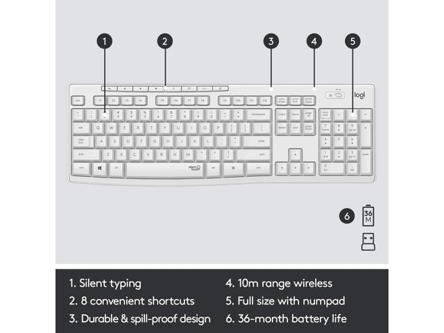 Logitech MK295 Wireless Mouse & Keyboard Combo with SilentTouch ...