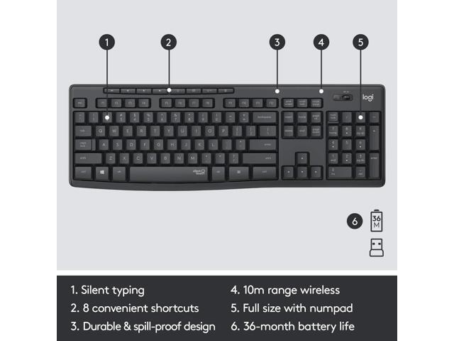 Logitech MK295 Wireless Mouse & Keyboard Combo with Silent Touch ...