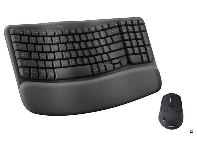 Logitech Wave Keys Wireless Ergonomic Keyboard With Logitech M720 Triathlon Multi Device