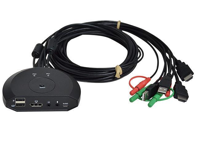 BYTECC KVM-2DP 2-Port USB DP1.2/Audio Cable KVM Switch - Newegg.com