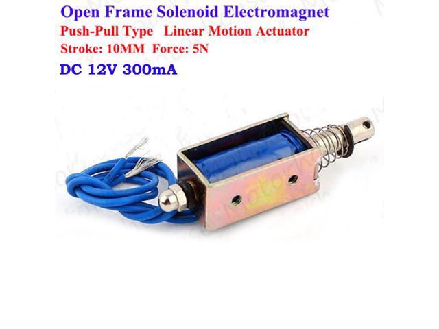 DC 12V 10mm Stroke 5N Mini DC Solenoid Electromagnet Push Pull Through ...