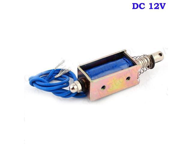 DC 12V 10mm Stroke 5N Mini DC Solenoid Electromagnet Push Pull Through ...