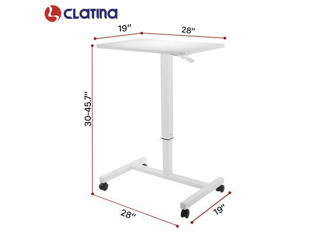 CLATINA Mobile Laptop Desk Pneumatic Sit to Stand Table Height ...