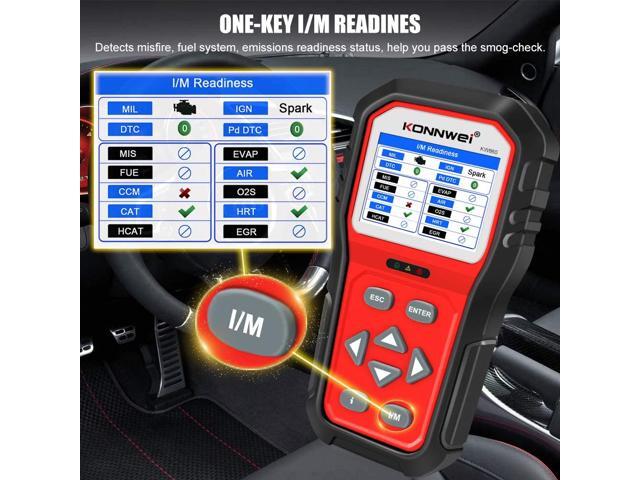 KONNWEI KW860 OBD2 Scanner Car Code Reader Diagnostic Scan Tool with Enhanced Live Data Stream ...