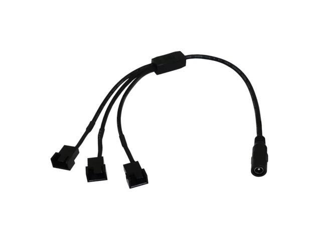 DC 5.5*2.1 mm Female 1 to 3 12V 4Pin PWM Fan Adapter Power Supply ...