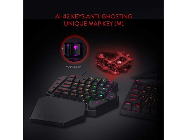 Redragon K585 DITI One-Handed RGB Mechanical Gaming Keyboard, Brown ...