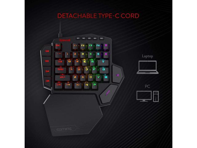 Redragon K585 DITI One-Handed RGB Mechanical Gaming Keyboard, Brown ...