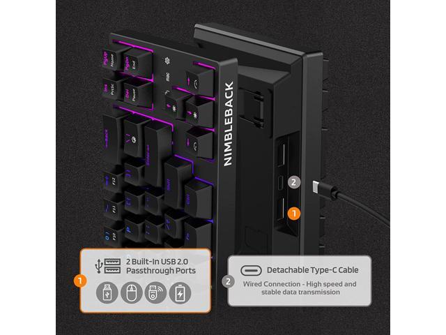 LTC NB681 Nimbleback Wired 65% Mechanical Keyboard, RGB Backlit Ultra-Compact 68 Keys Gaming ...