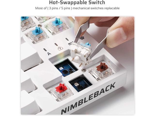 LTC NB681 Nimbleback Wired 65% Mechanical Keyboard, RGB Backlit Ultra-Compact 68 Keys Gaming ...