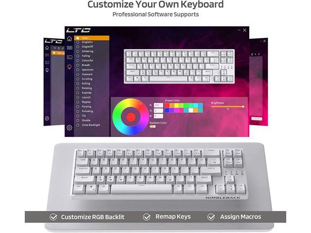 LTC NB681 Nimbleback Wired 65% Mechanical Keyboard, RGB Backlit Ultra ...