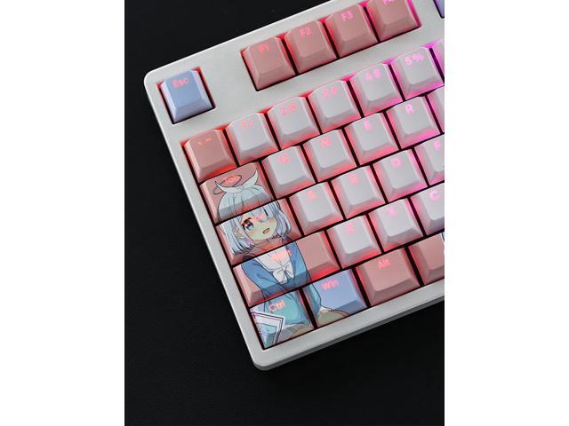 Arona translucent key caps turquoise blue file PBT heat sublimation ...