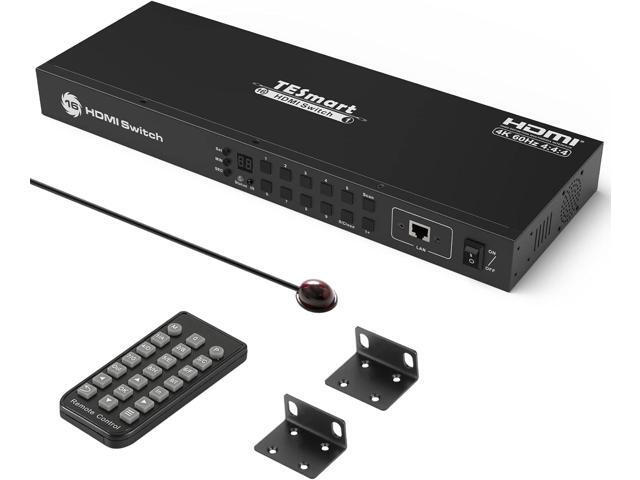 16×1 HDMI Switch 16 in 1 Out 4K HDMI Switcher with IR Remote 4K@60hz 16 ...