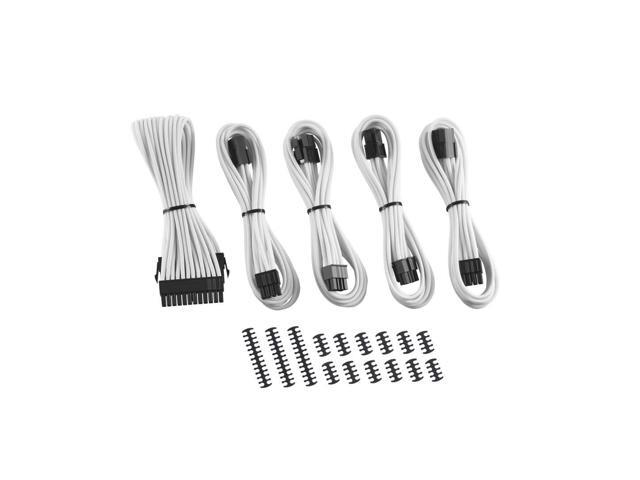 CableMod 8+8 Series Classic ModMesh Sleeved Cable Extension Kit (White ...