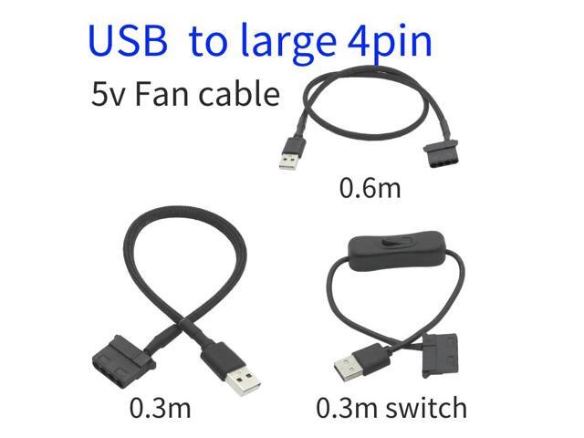 5v large 4Pin Fan To USB Adapter Cables 4Pin Computer PC Power Cable ...