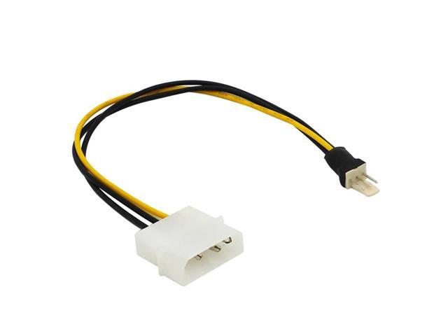 (2PC)18cm Molex (LP4) Male to 3-pin PC Fan Power Adapter Cable / Cord ...
