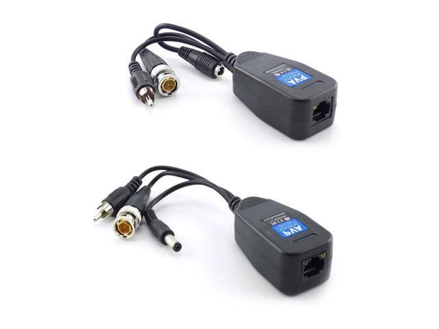 1 Pairs 3 in 1 Passive Power Video Balun Male BNC Connectors Converter ...