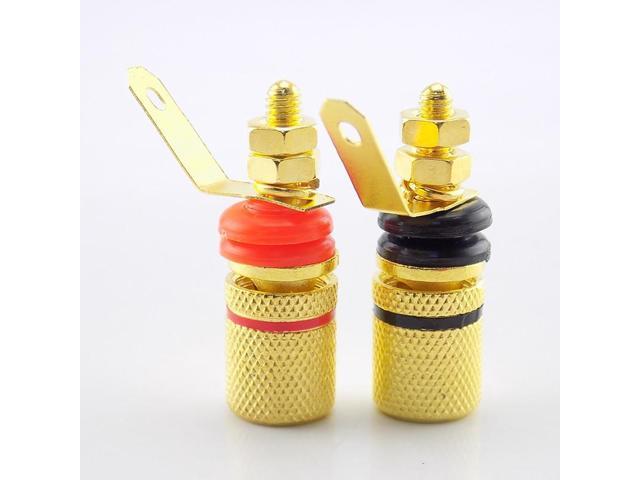 Insulation Sound Terminals 1pair Gold-Plated Banana Plugs Anti-impact ...
