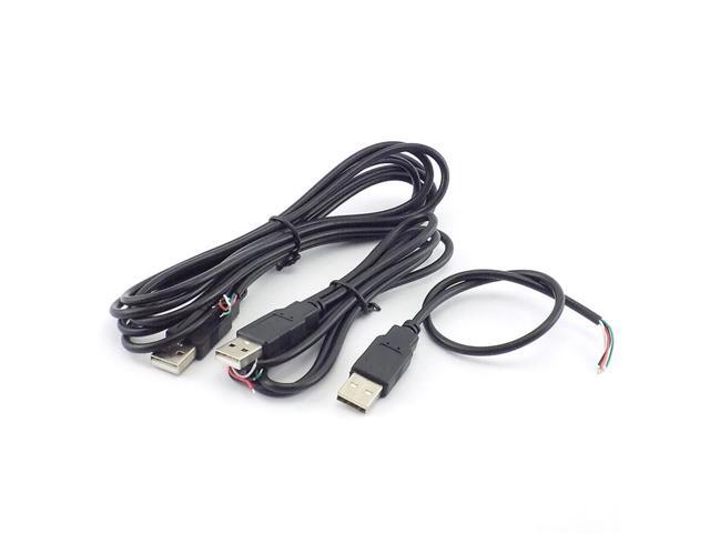 0.3/1/2M DIY Micro USB A Male 4 Pin Wire Data Cable Connector extension ...