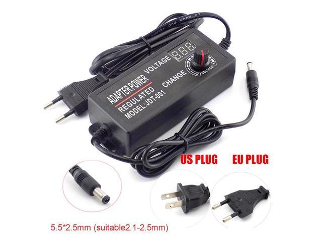 AC 100-220V to DC 3-12V 5A Adjustable Power Adapter CCTV Camera Power ...